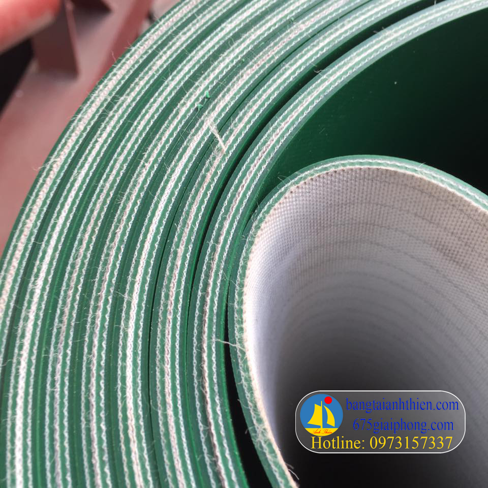 Băng tải PVC xanh dày 3mm bản rộng 300mm ,chu vi dài 640mm