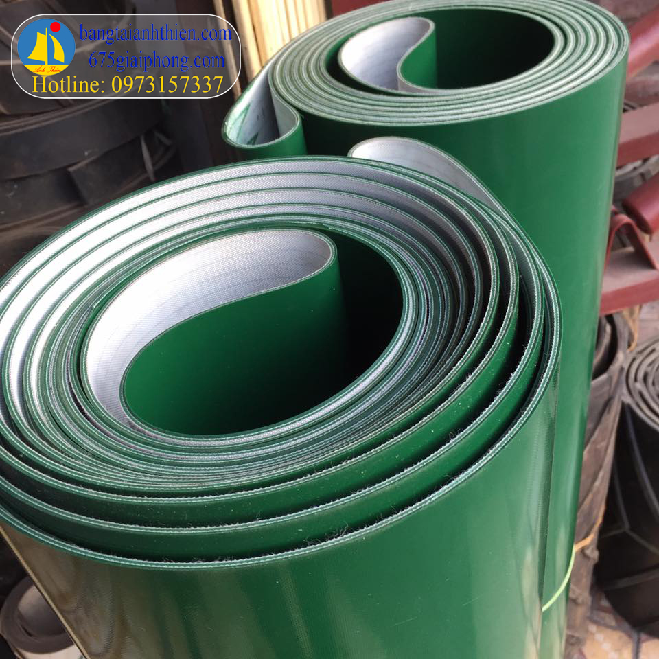 Băng tải PVC xanh dày 3mm bản rộng 300mm ,chu vi dài 640mm